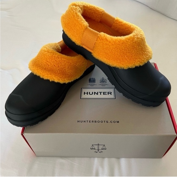 Hunter | Shoes | Hunter Black And Orange Clogs Nwot Includes Box | Poshmark